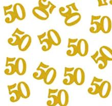 Confetti 50 Gold– balloonscparadise